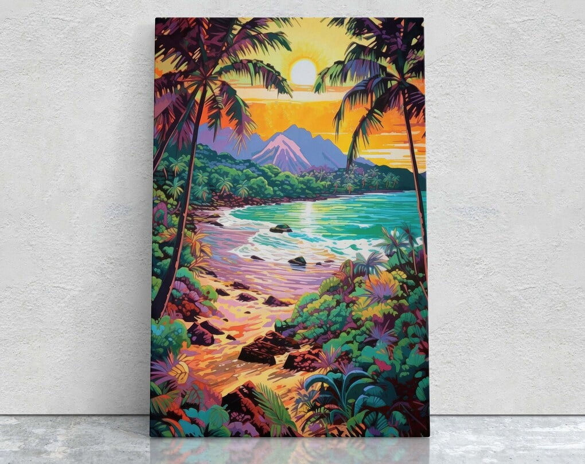 DOPAPRINT Vibrant Coast On , Ancient Beach, Framed , Prehistoric ...
