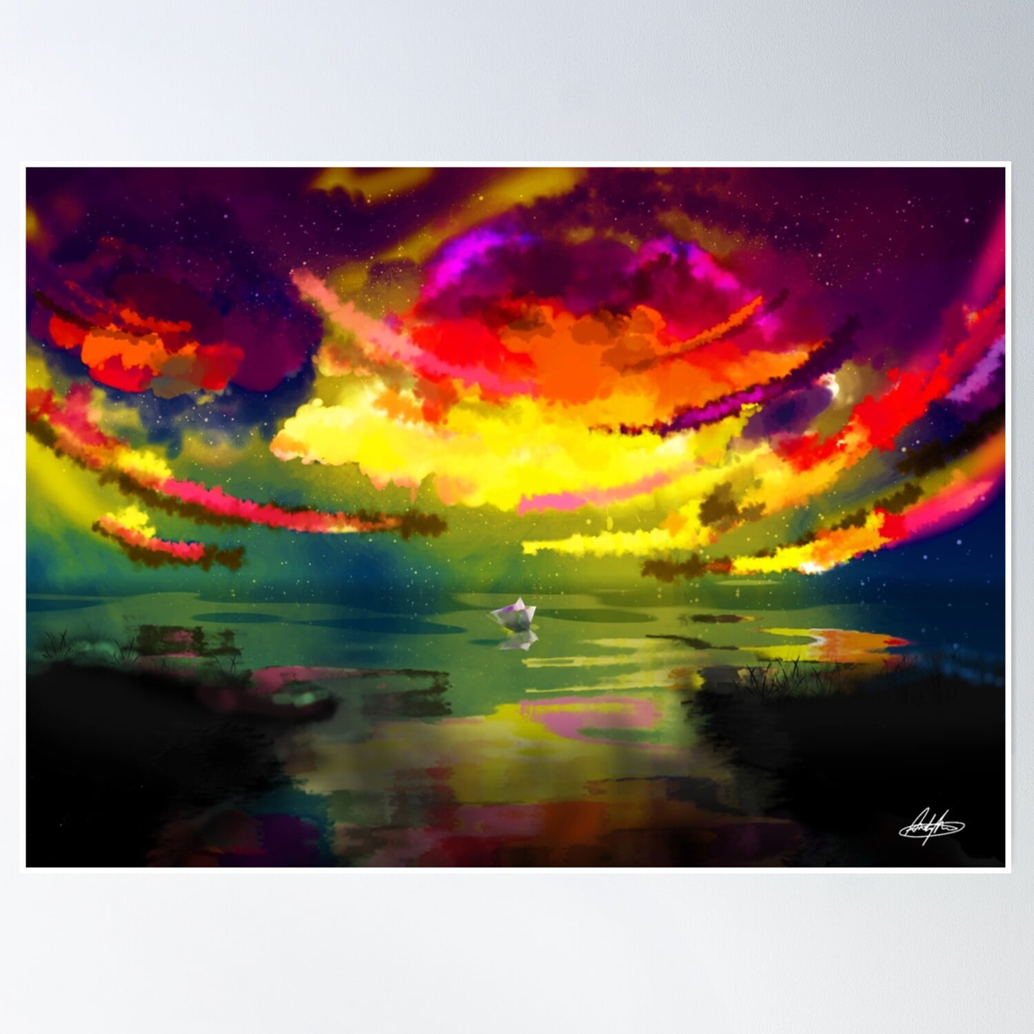 DOPAPRINT Vibrant Night Sky Poster Wall Art, Modern Wall Decor NO ...