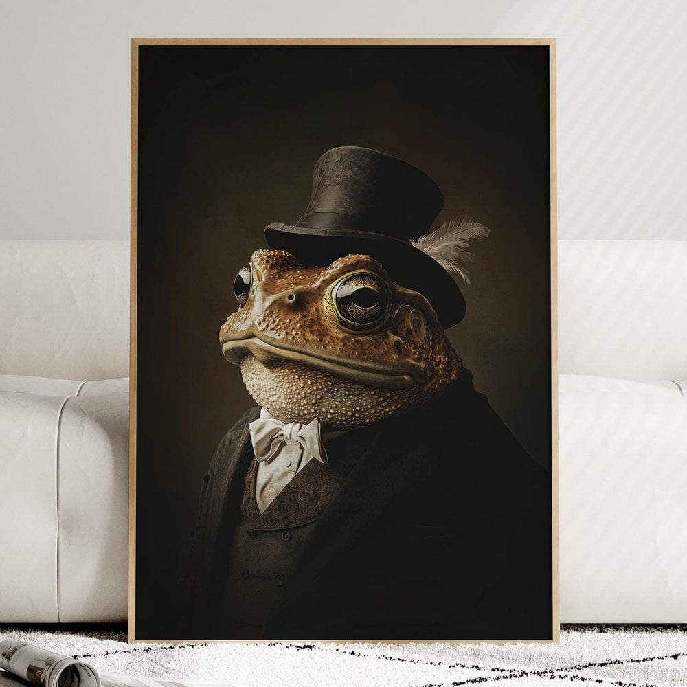 DOPAPRINT Victorian Style Frog Portrait Dark Academia Wall Art Gothic ...