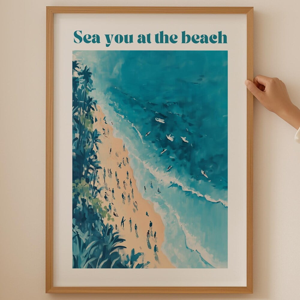 DOPAPRINT Vintage Beach Poster- Coastal Beach Wall Art for Beachy ...