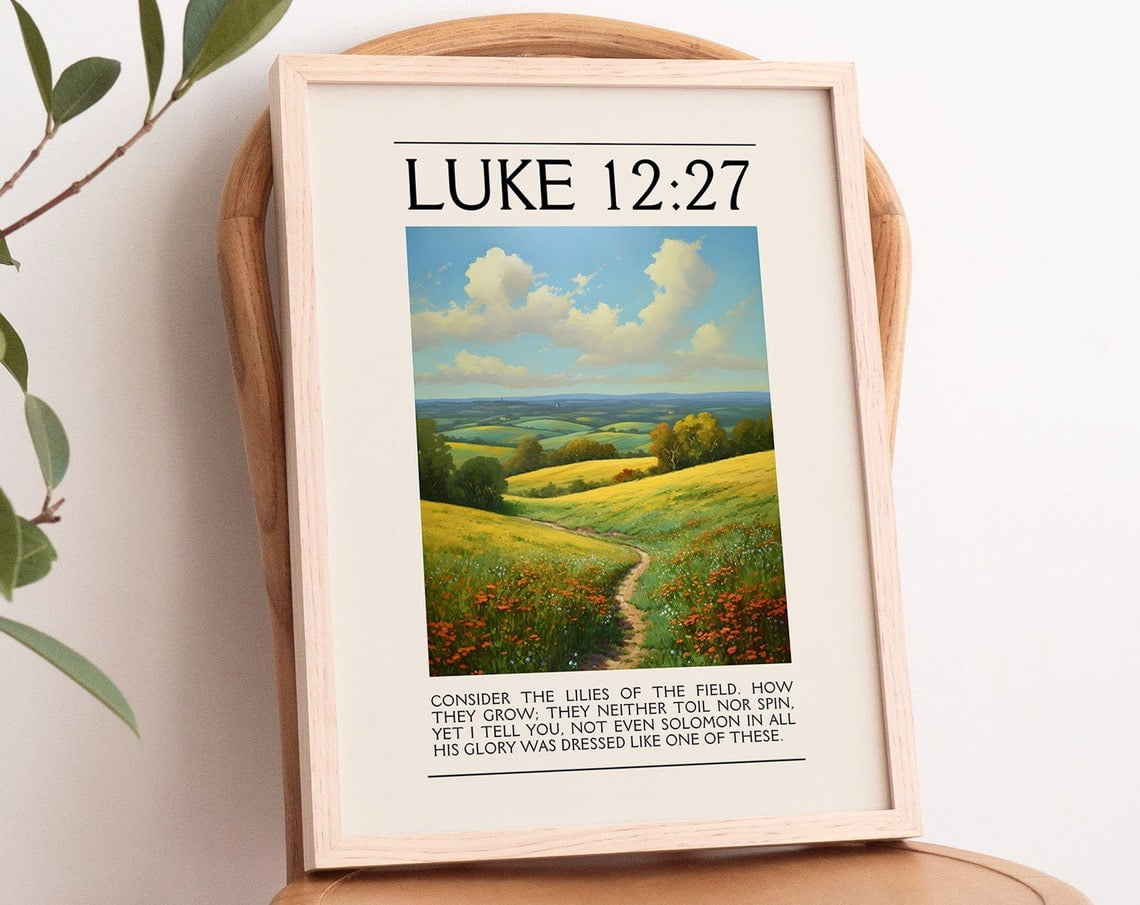 DOPAPRINT Vintage Consider The Lilies, Christian Poster, Bible Verse ...