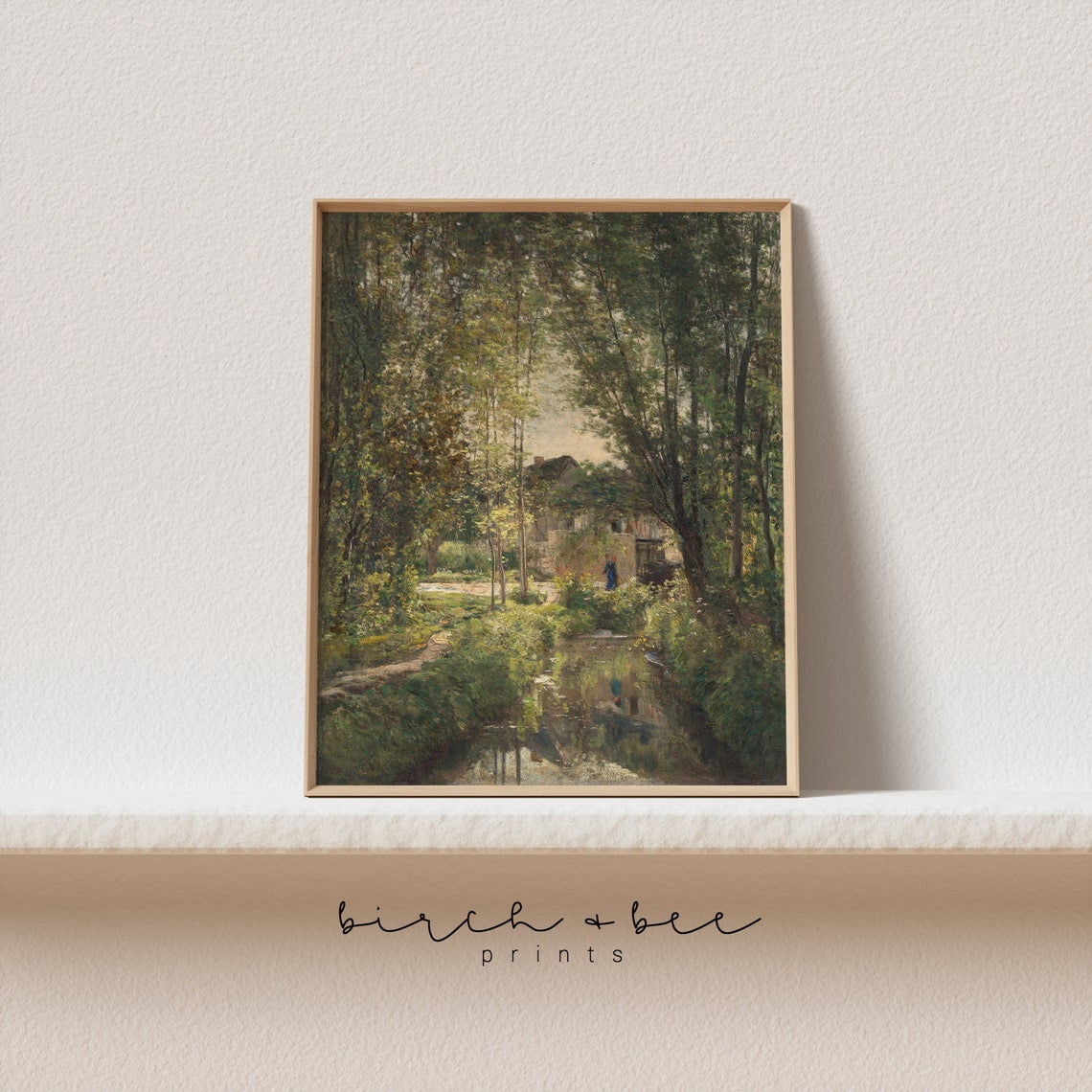 DOPAPRINT Vintage Cottage In The Woods Painting Antique French Country ...