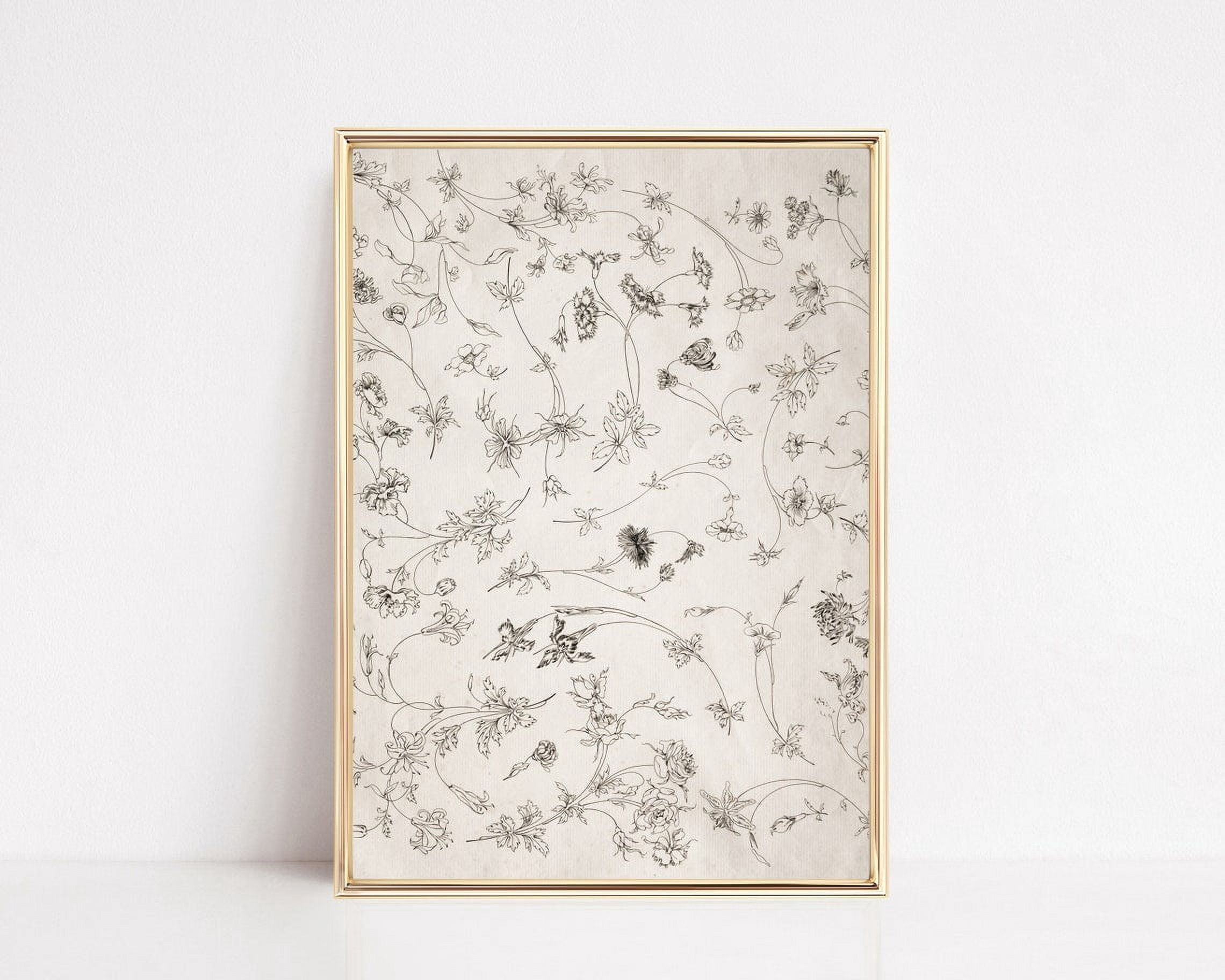 DOPAPRINT Vintage Floral Wall Art Antique Botanical Print Light ...