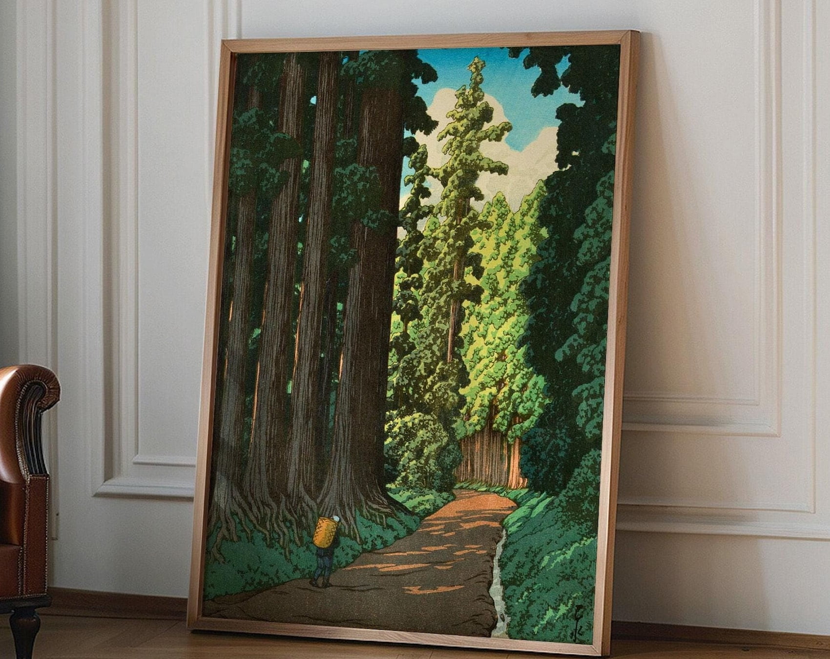 DOPAPRINT Vintage Japanese Forest Poster, Woodblock Art, Road to Nikko ...