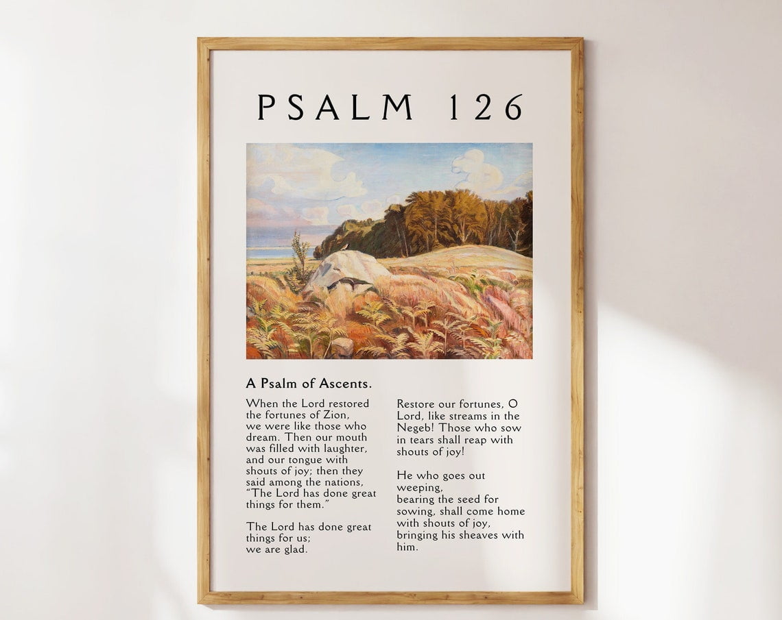 DOPAPRINT Vintage Psalm 126 Christian Poster, Bible Verse Wall Art ...