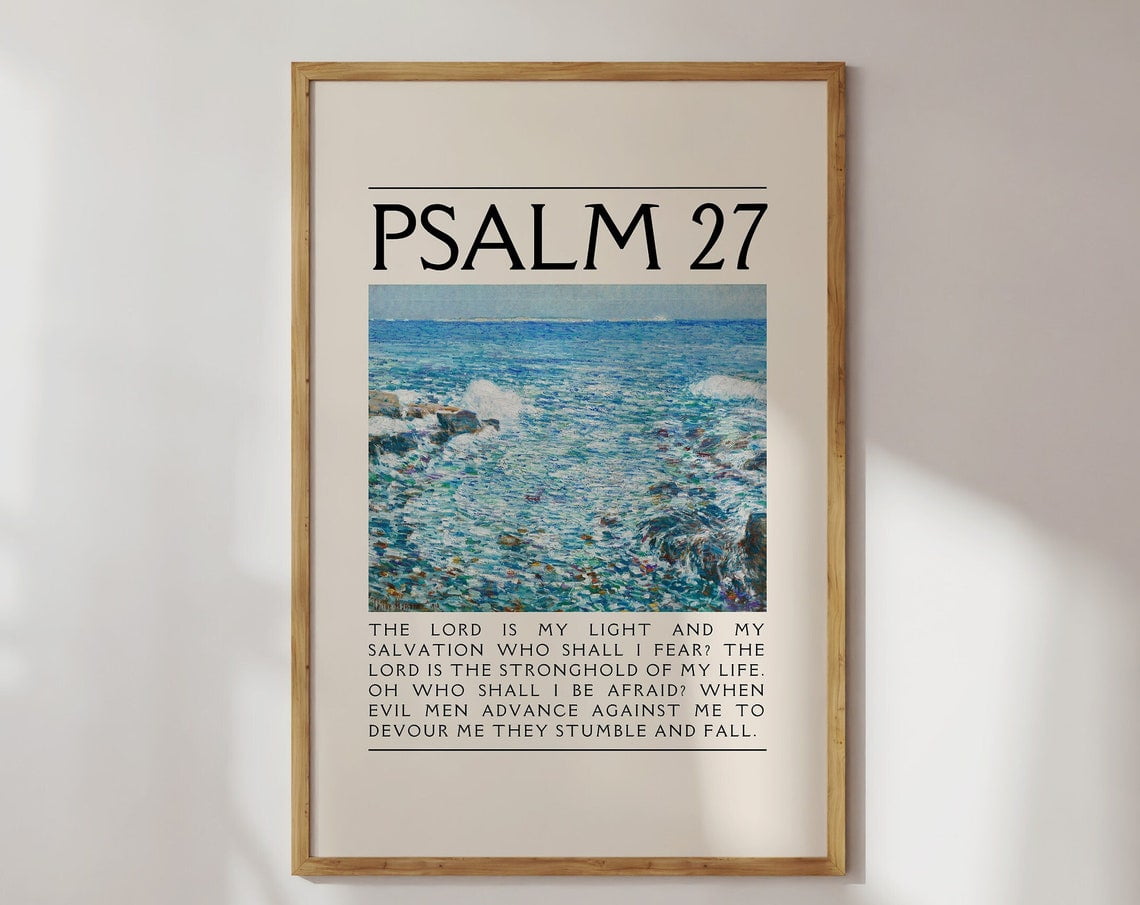 DOPAPRINT Vintage Psalm 27 Christian Poster - Wall Art, - Bible Verse ...