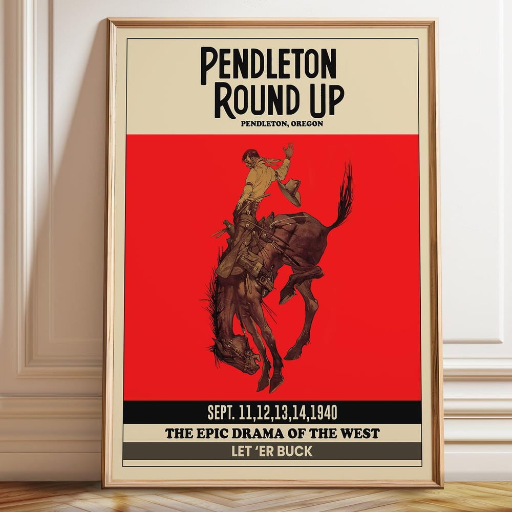 DOPAPRINT Vintage Rodeo Glory: Pendleton Rodeo Cowboy Poster - Classic ...