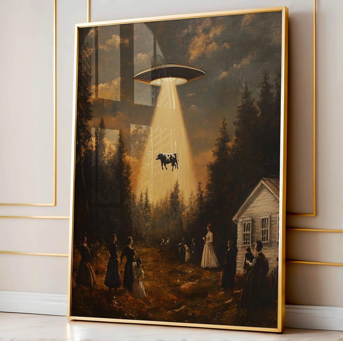 DOPAPRINT Vintage Ufo Art Print, Whimsical Sci-Fi Wall Art, Retro Alien ...