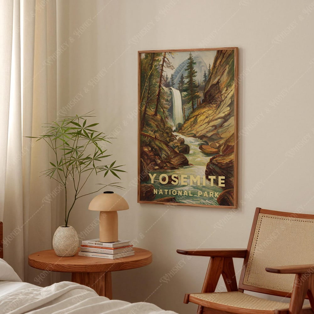 DOPAPRINT, Vintage Yosemite National Park Art Print, Yosemite Poster ...