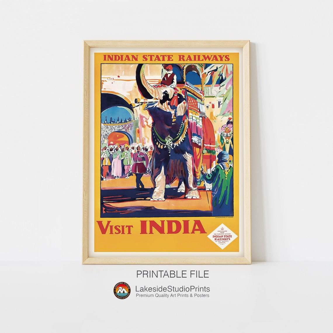 DOPAPRINT Visit India Retro Travel Poster Instant Download Vintage ...