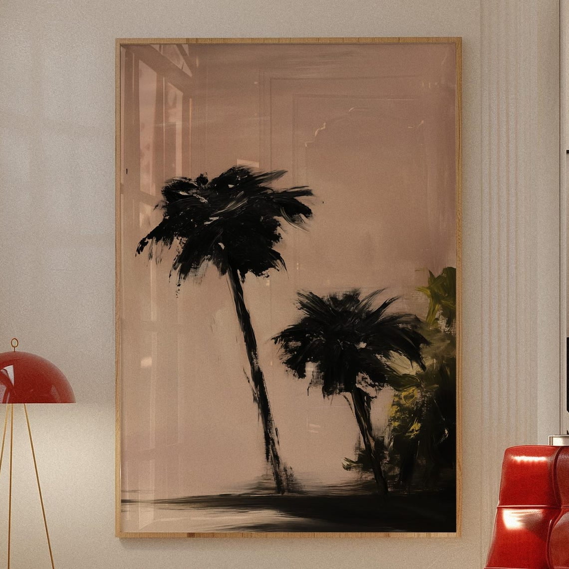 DOPAPRINT Wall Art, Minimal Palm Tree Print, Tropical Sunset Decor ...