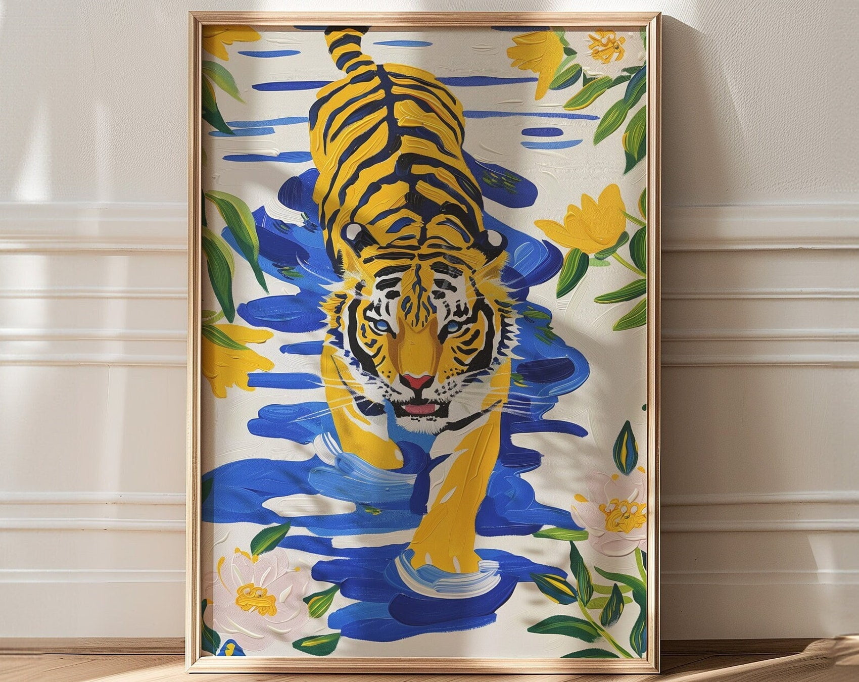 DOPAPRINT Wall Art, Tiger Poster, Maximalist Bathroom Decor, Colorful ...
