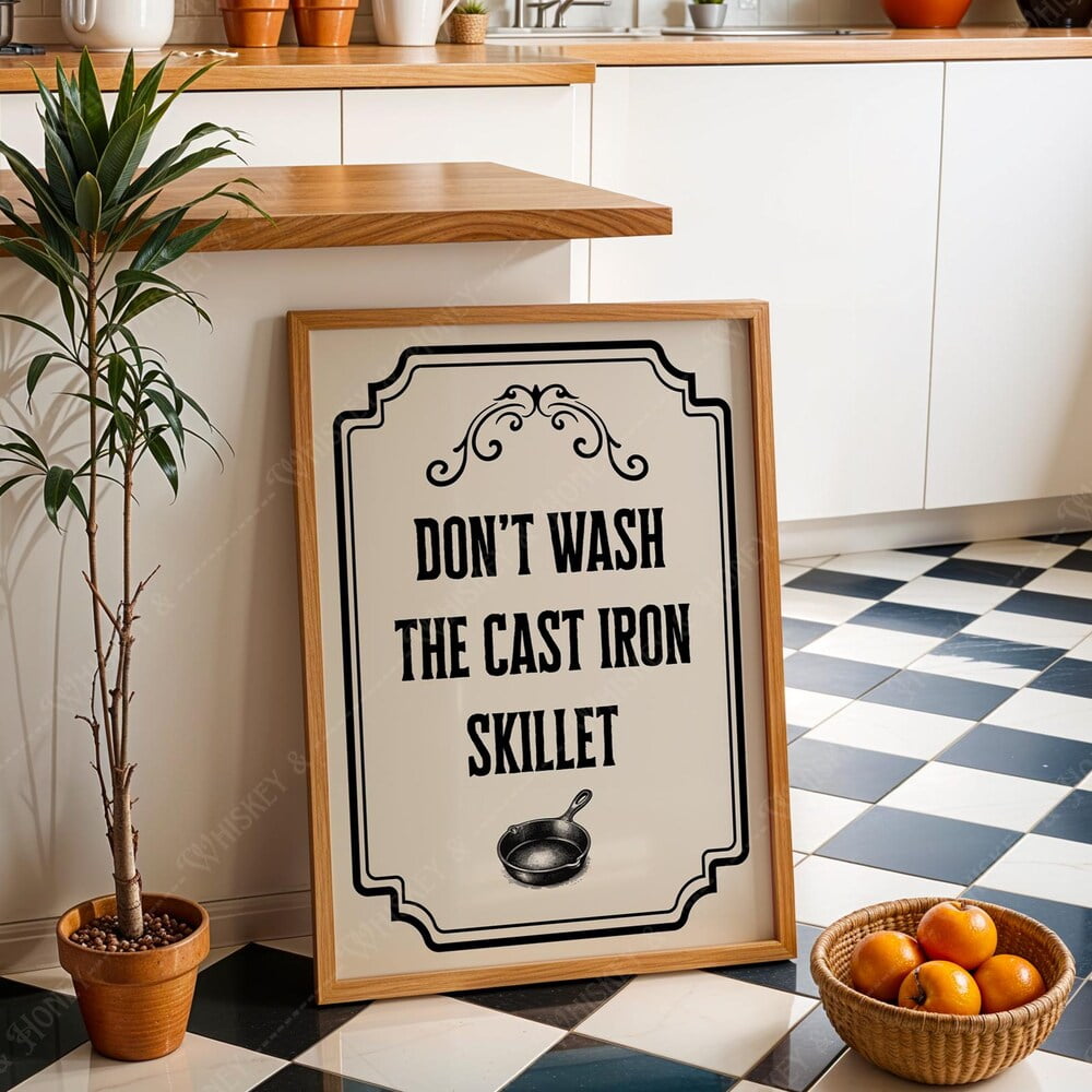 DOPAPRINT, Don't Wash The Cast Iron Art Print, Kitchen Wall Art ...