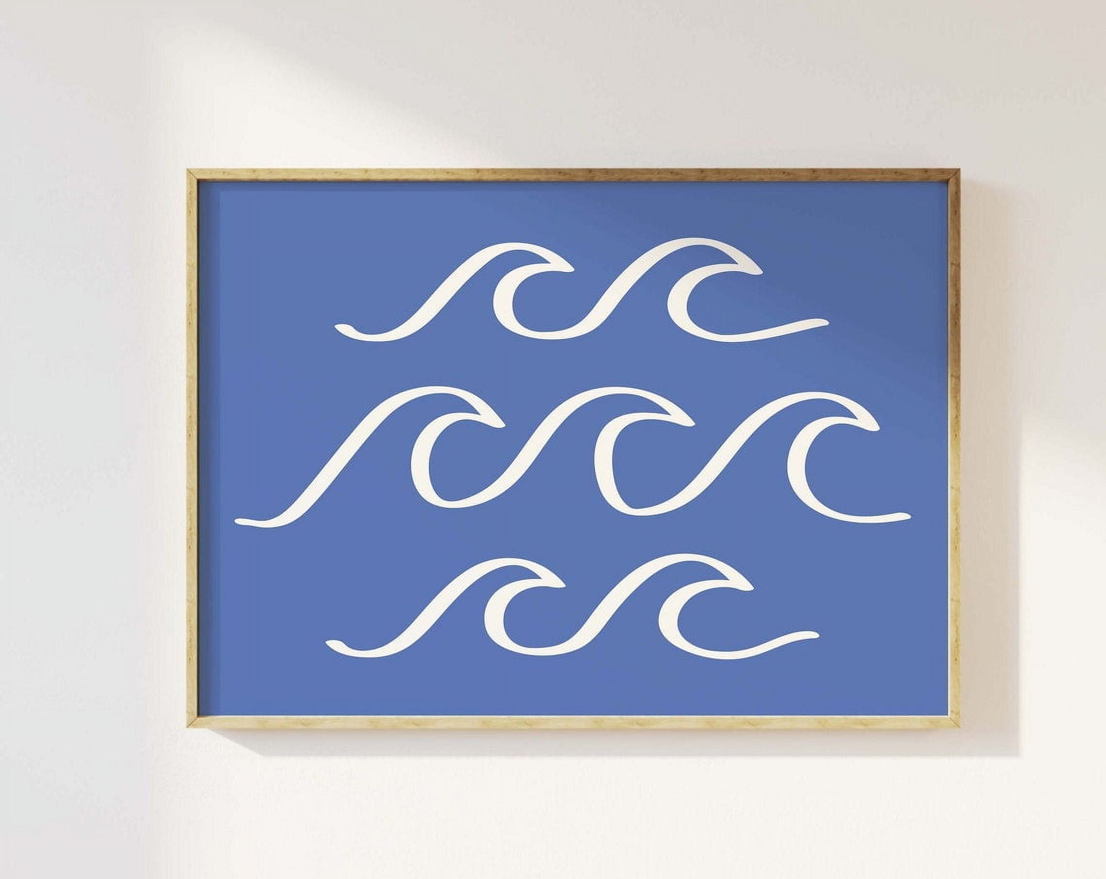 DOPAPRINT Waves Art Print, Art, Cute Summer Art Print, Blue Wall Art ...