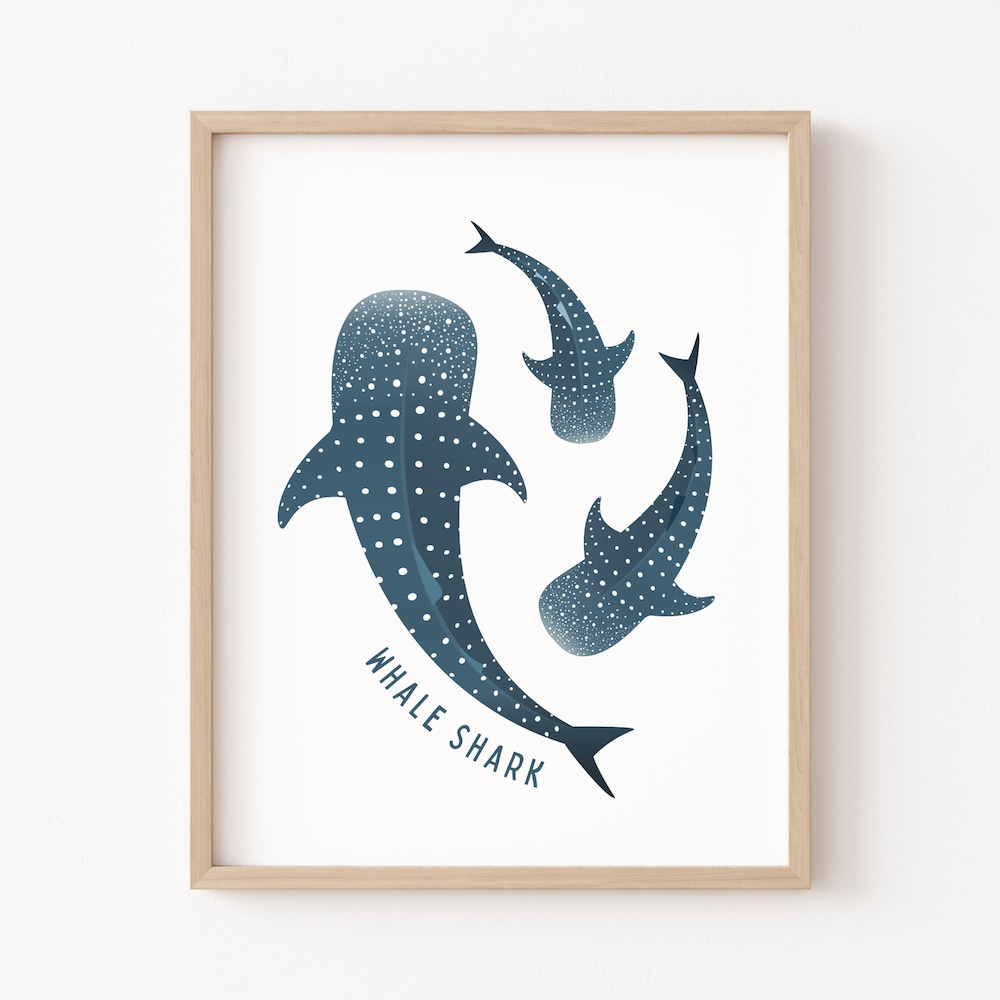 DOPAPRINT Whale Shark Print, Beach House Wall Decor, Ocean Art Print ...