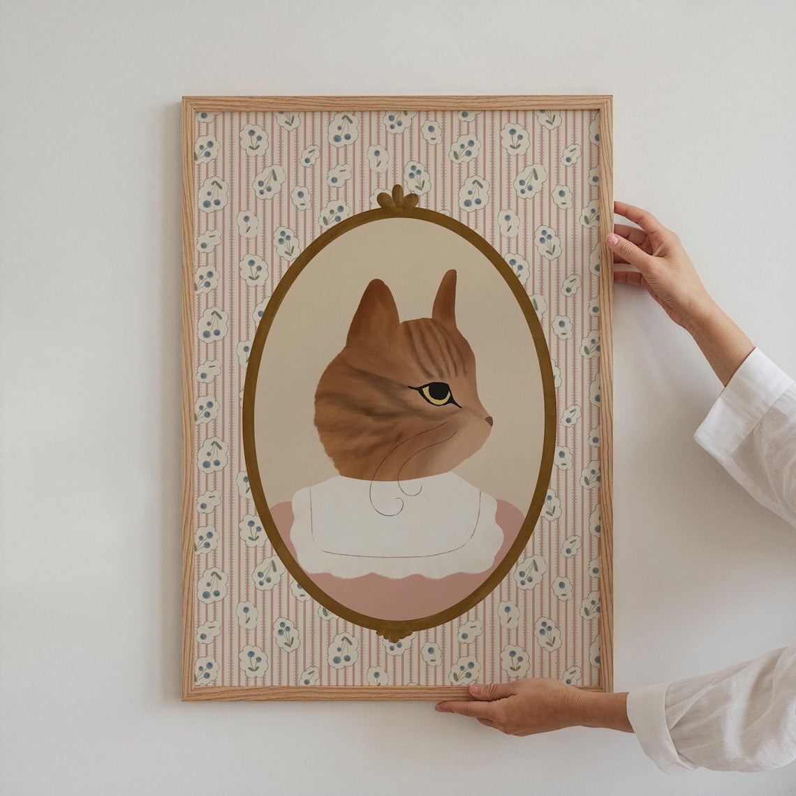 DOPAPRINT Whimsical Cat Art Vintage Cat Print Cat Nursery Decor ...