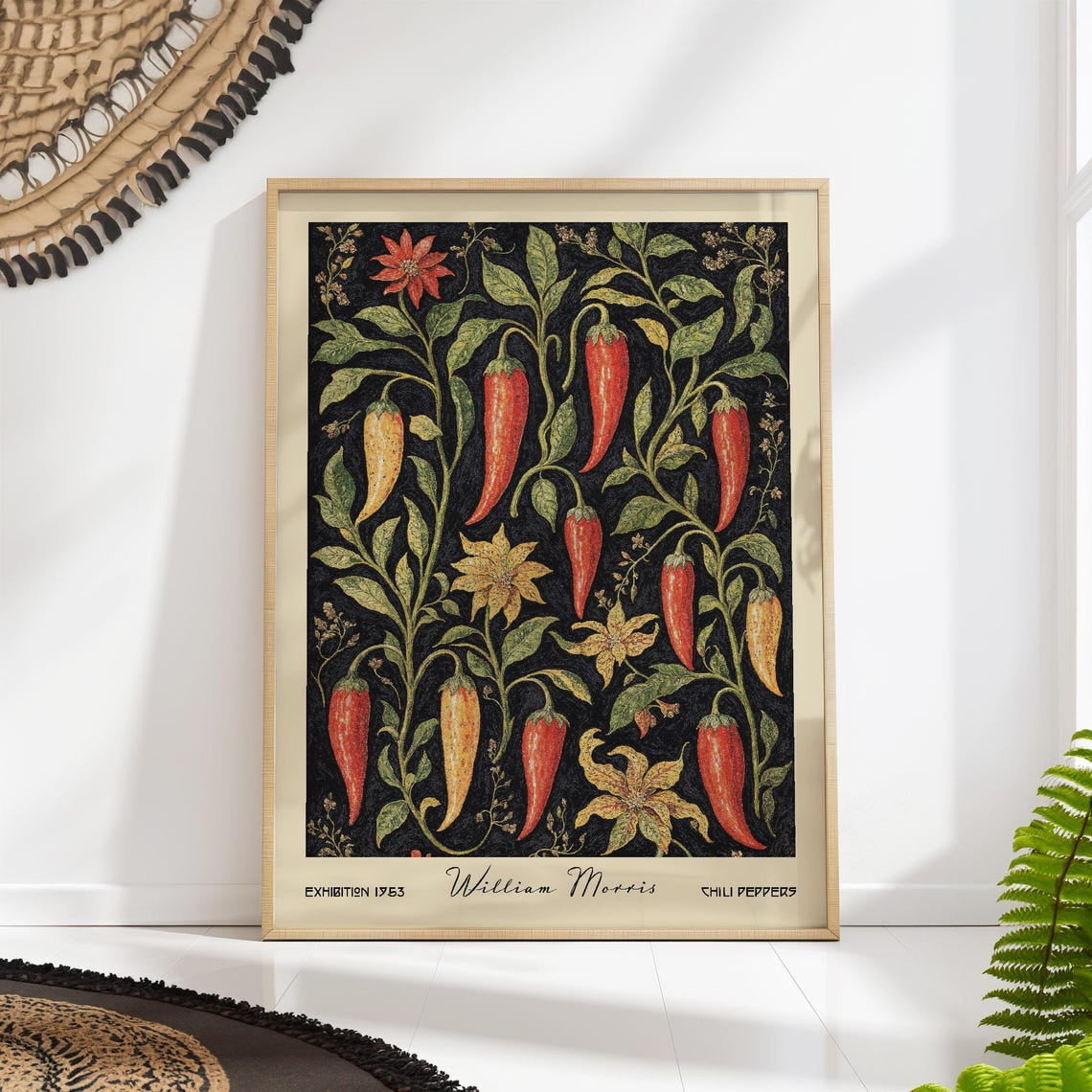 DOPAPRINT William Morris Chili Peppers Botanical Art Print - Mid ...