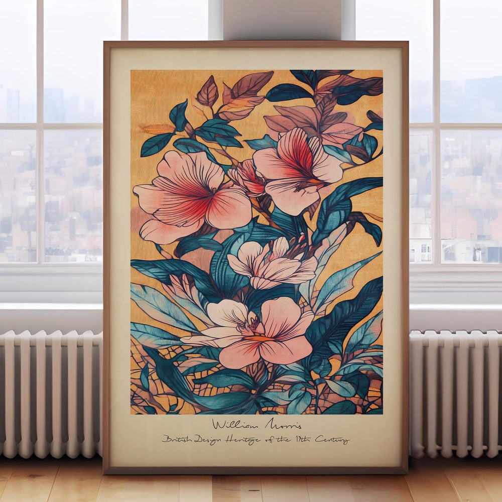 DOPAPRINT William Morris print, vintage pink floral wall art, vintage ...