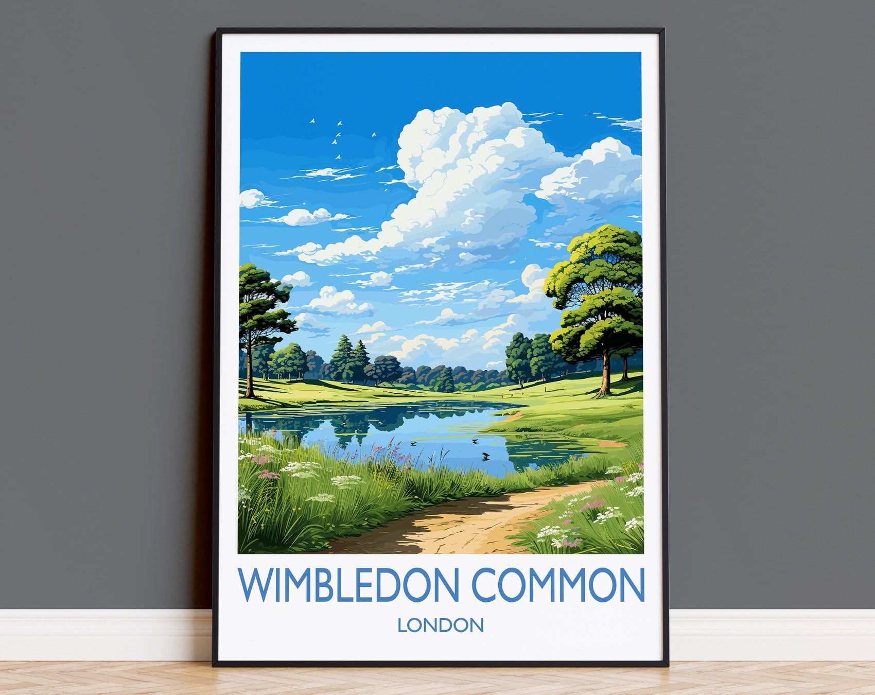 DOPAPRINT Wimbledon Common Travel Poster, Travel Print of Wimbledon ...