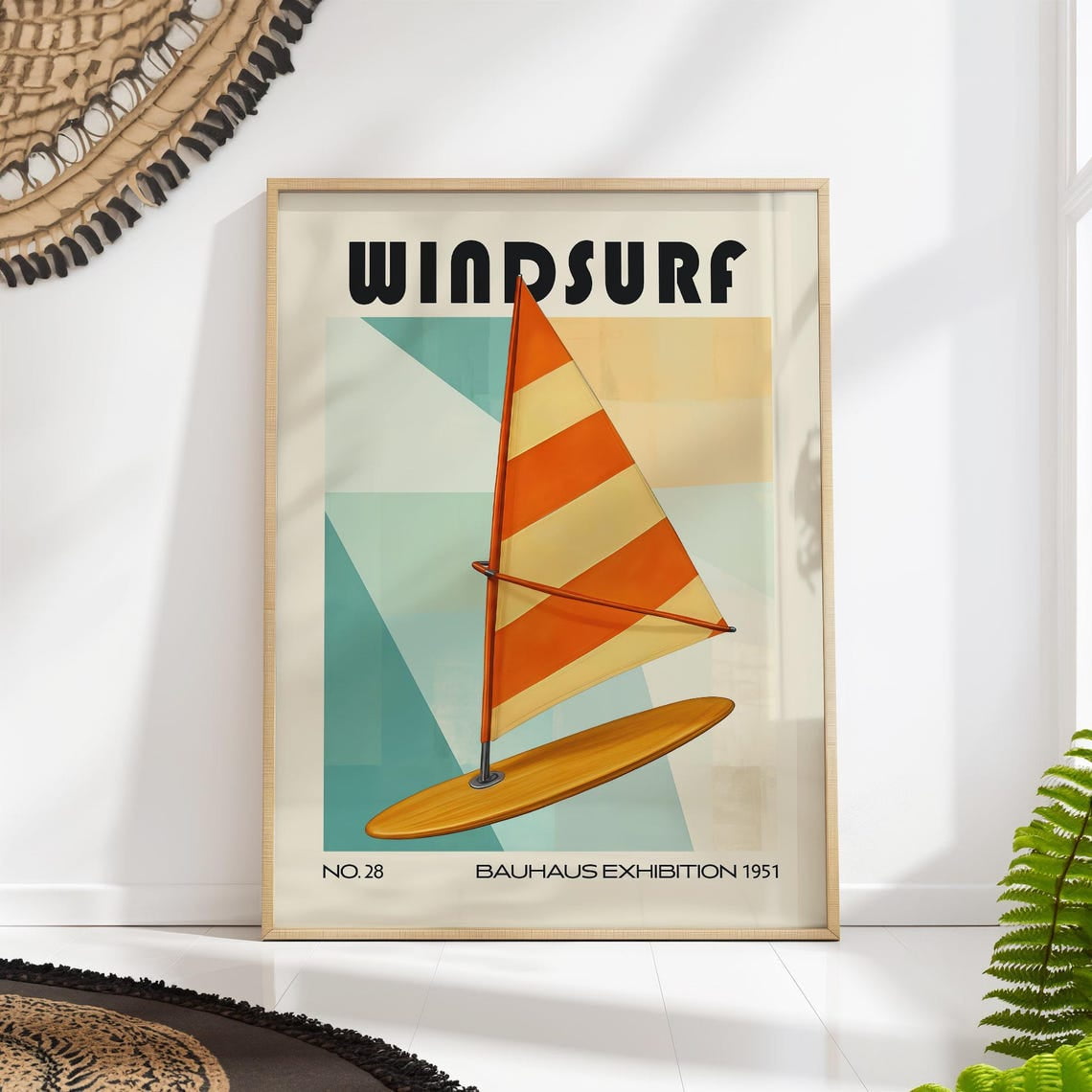 DOPAPRINT Windsurf Wall Art Print, Bauhaus Exhibition Poster, Mid ...