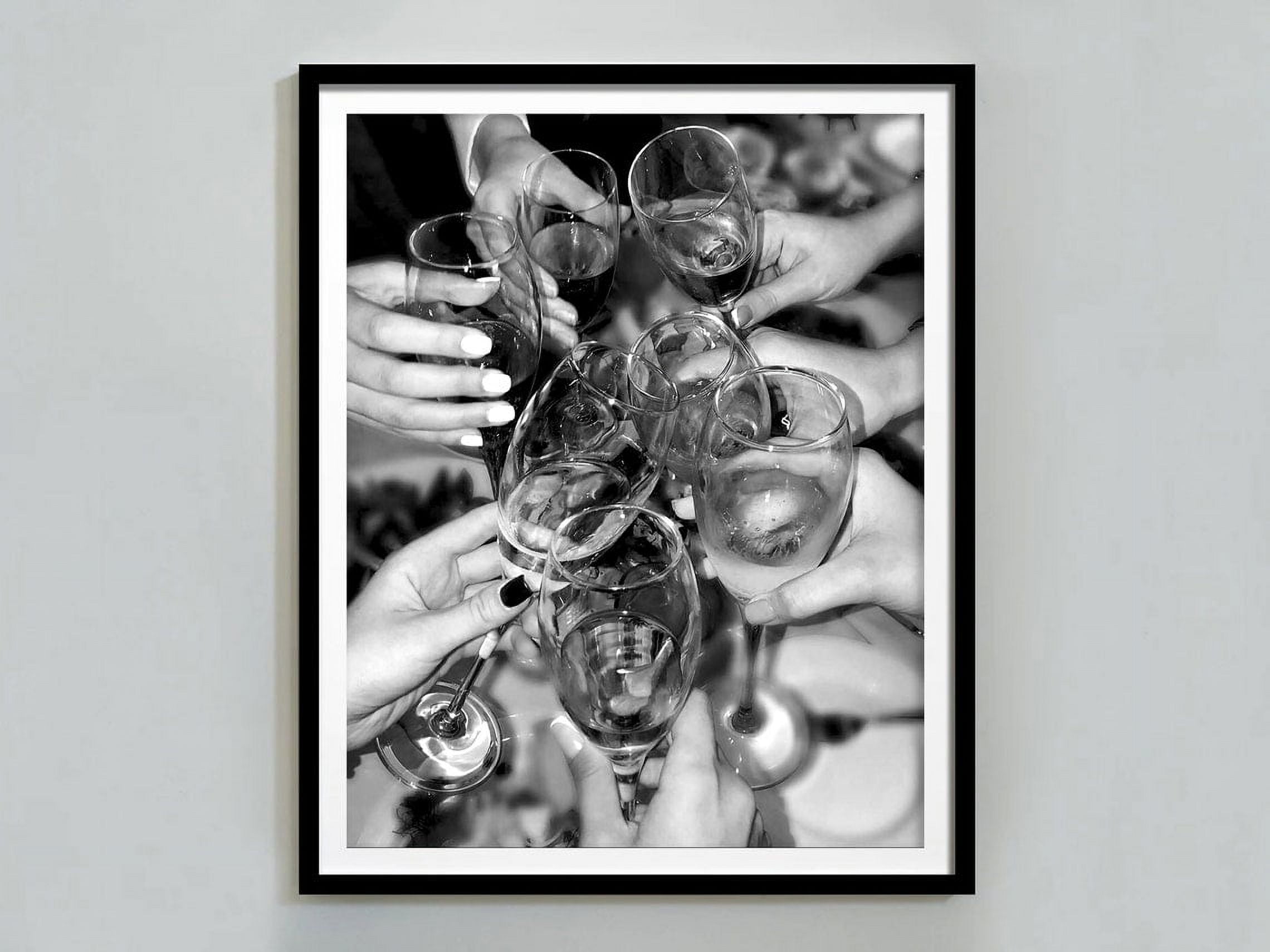 DOPAPRINT Wine Cheers Print, Bar Cart Wall Art, Black And White ...