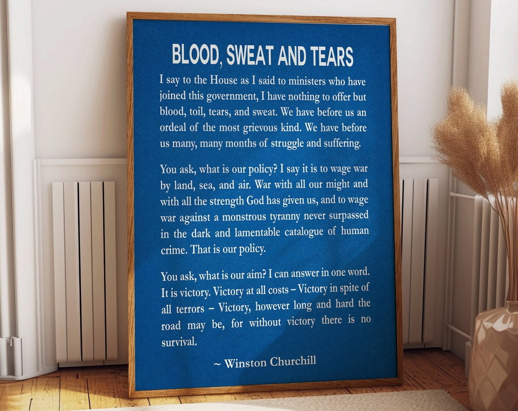 DOPAPRINT Winston Churchill Quote Winston Churchill Blood Sweat And ...