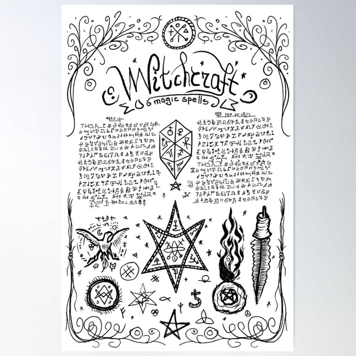 DOPAPRINT Witchcraft Magic Spell Poster Wall Art, Bedroom NO FRAMED ...