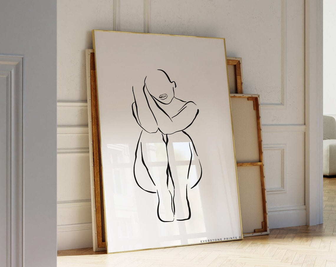 DOPAPRINT Woman Body Line Art, Female Figure Art, Woman Silhouette Art ...