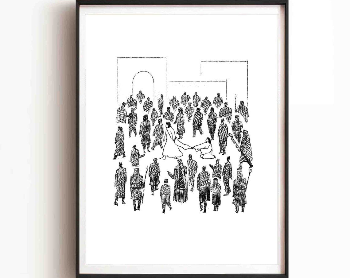 DOPAPRINT Woman Touches Christ, Christ Healing Bible Art, God Heals ...