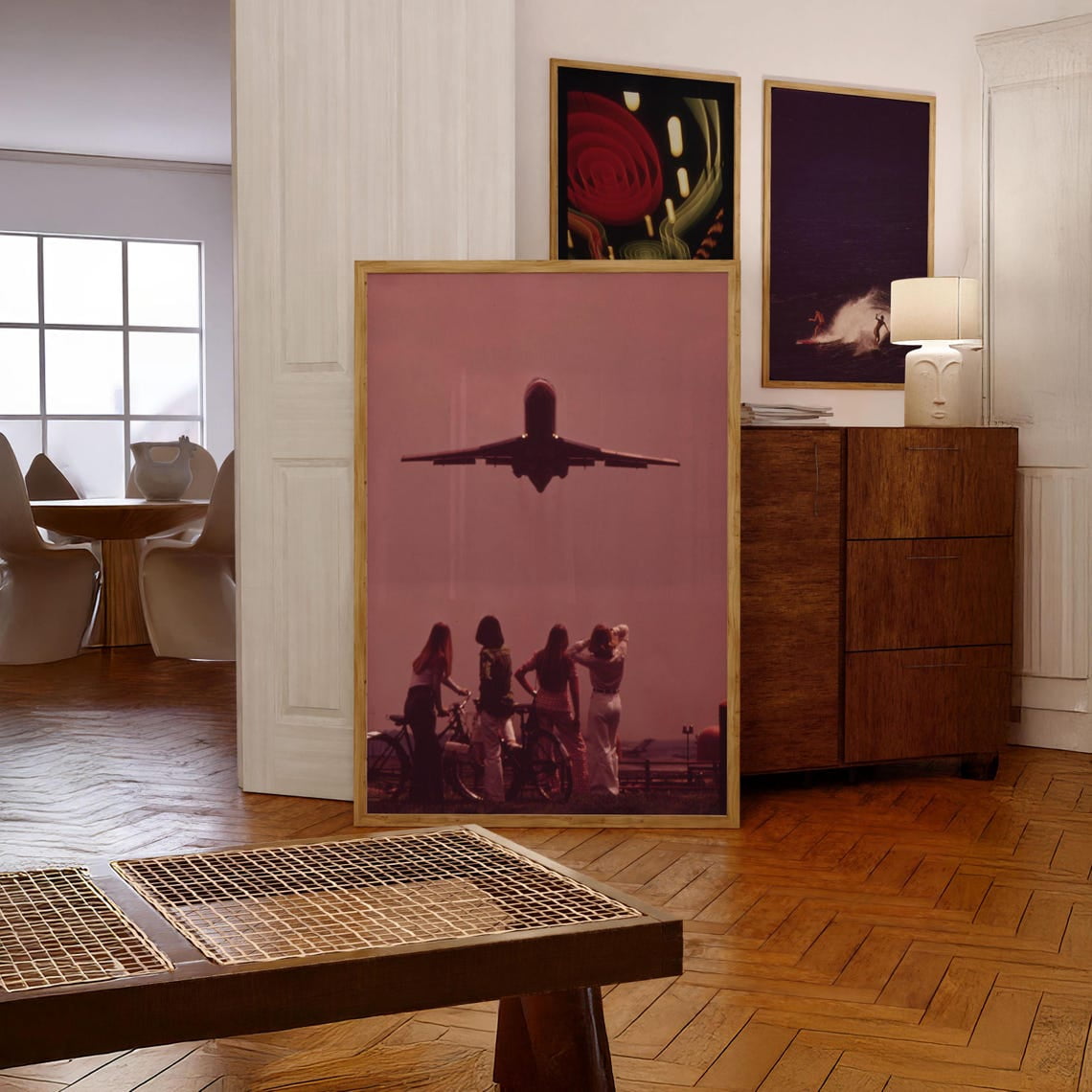 DOPAPRINT Women Watching Airplane Takeoff Photo Print Fine Art ...
