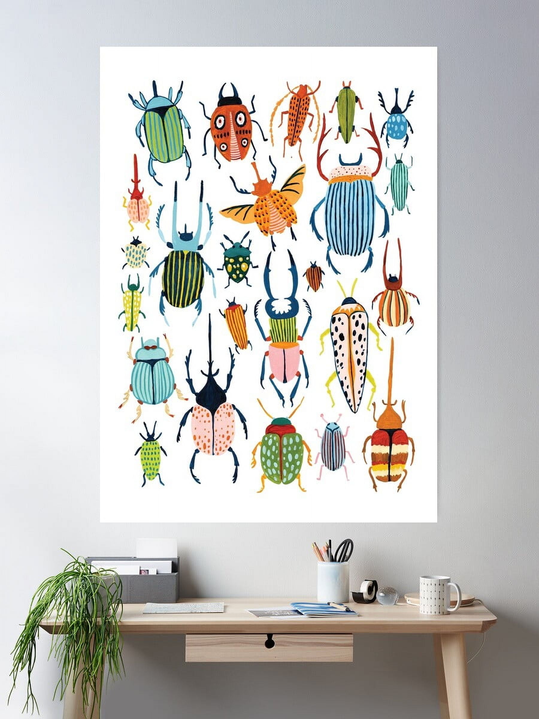DOPAPRINT Woodland Beetles Poster Wall Art, Modern Wall Decor NO FRAMED ...