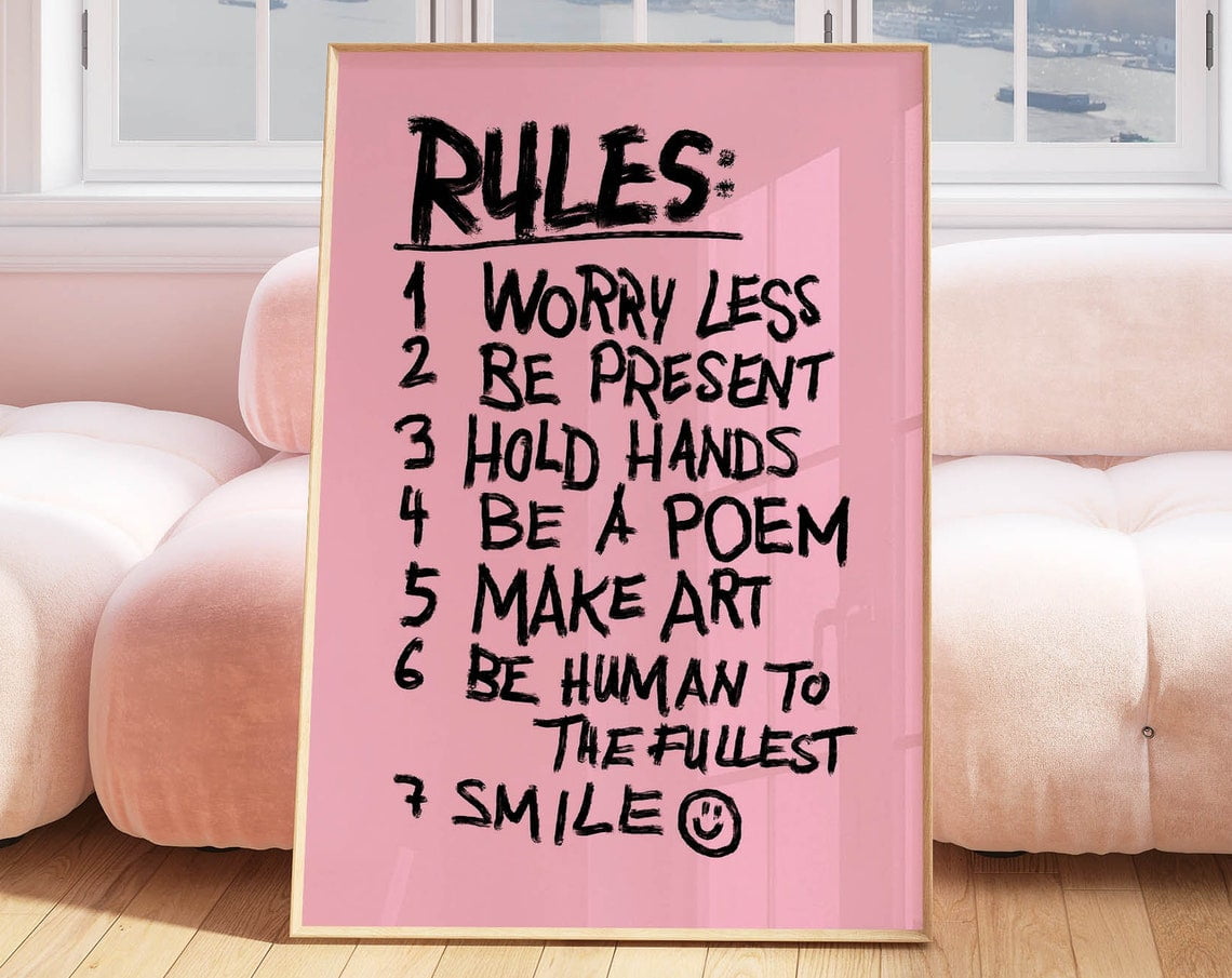 DOPAPRINT Words Of Affirmation Pink Posters And Prints Wall Art Print ...