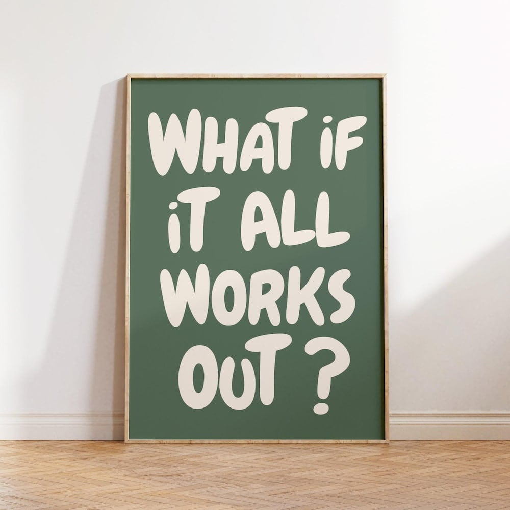 DOPAPRINT What If It All Works Out Print, Trendy Typography Poster ...
