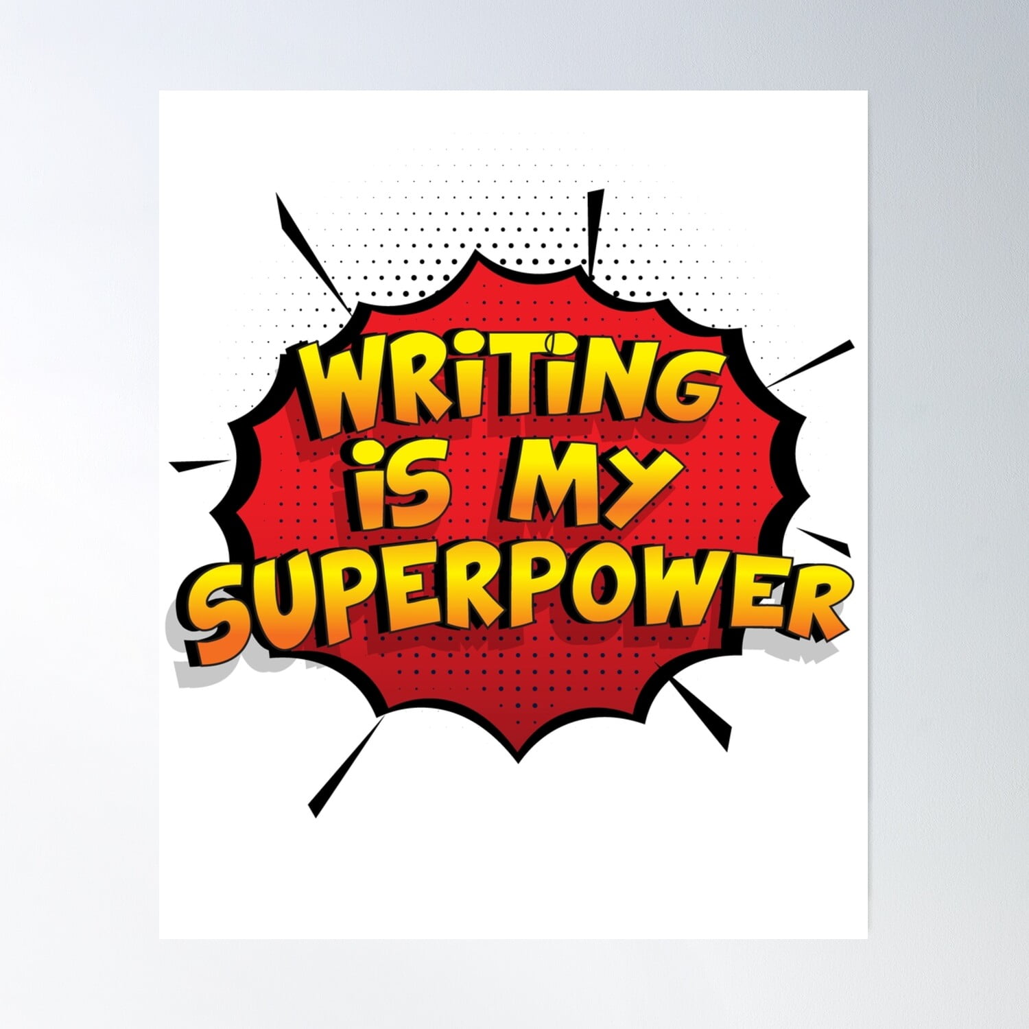 DOPAPRINT Writing Is My Superpower Funny Design Writing Gift Poster Wall Art, Modern Wall Decor ...