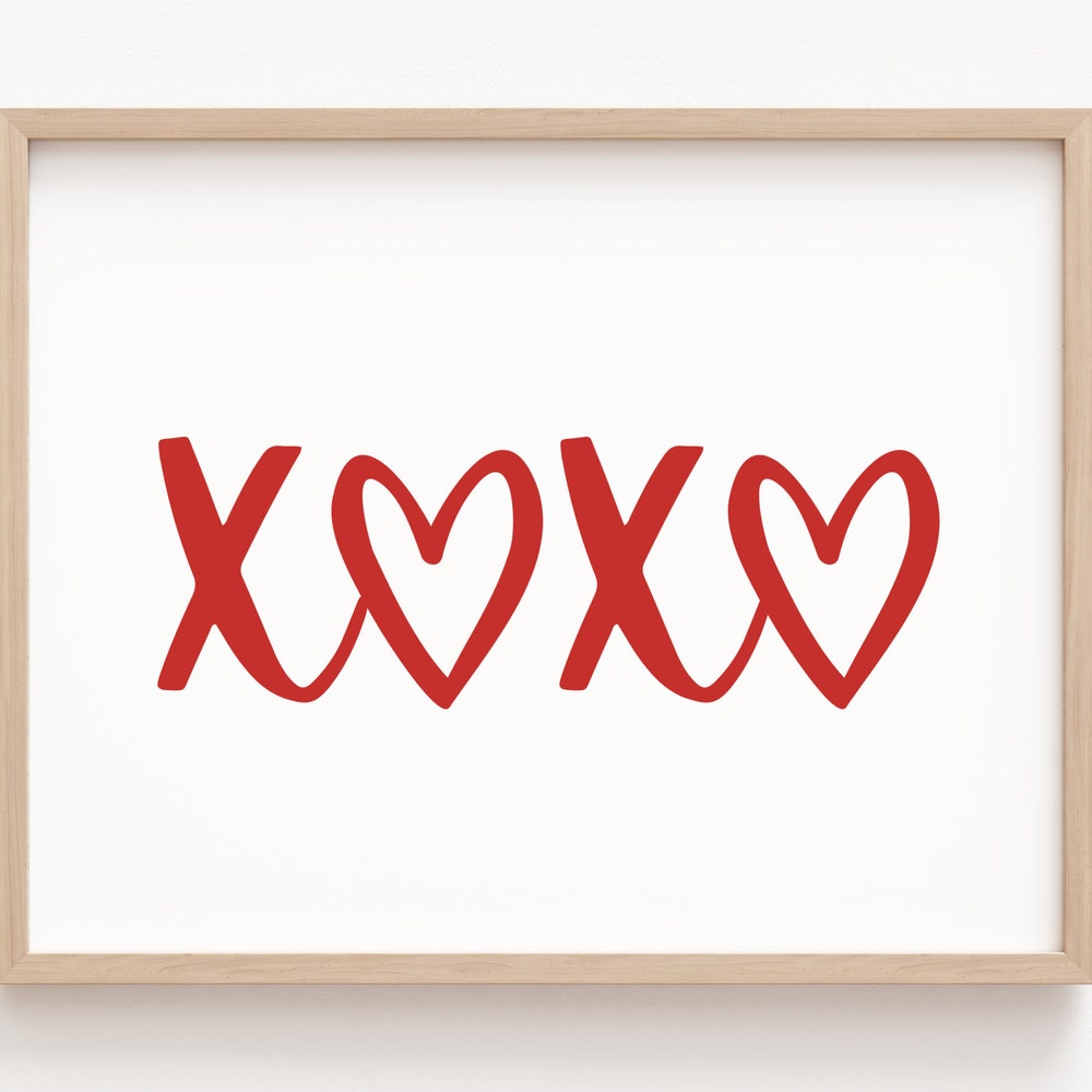 DOPAPRINT Xoxo Printable Wall Art, Minimalist Valentine Art, February ...