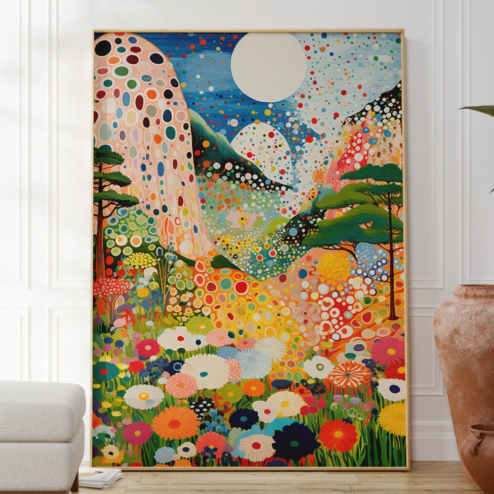 DOPAPRINT Yayoi Kusama Poster - Abstract Japanese Wall Art in Dot Art ...