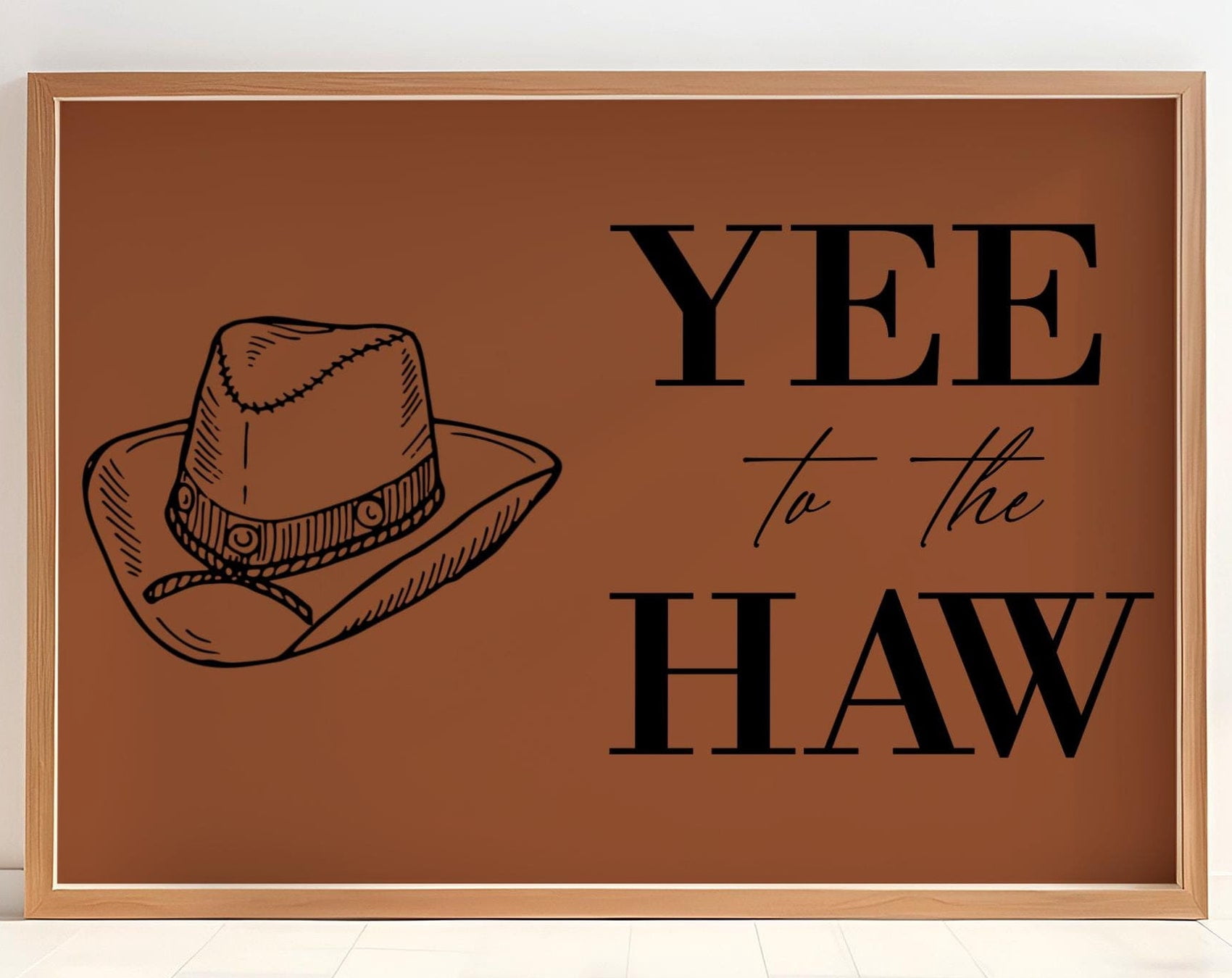 DOPAPRINT Yee to the Haw Cowboy Western Print | Funny Cowboy Horizontal ...