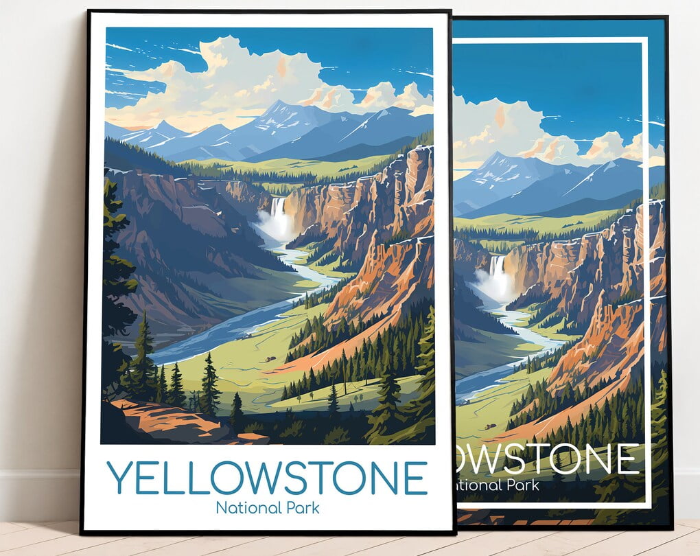 DOPAPRINT Yellowstone Travel Poster Yellowstone Poster National Park ...