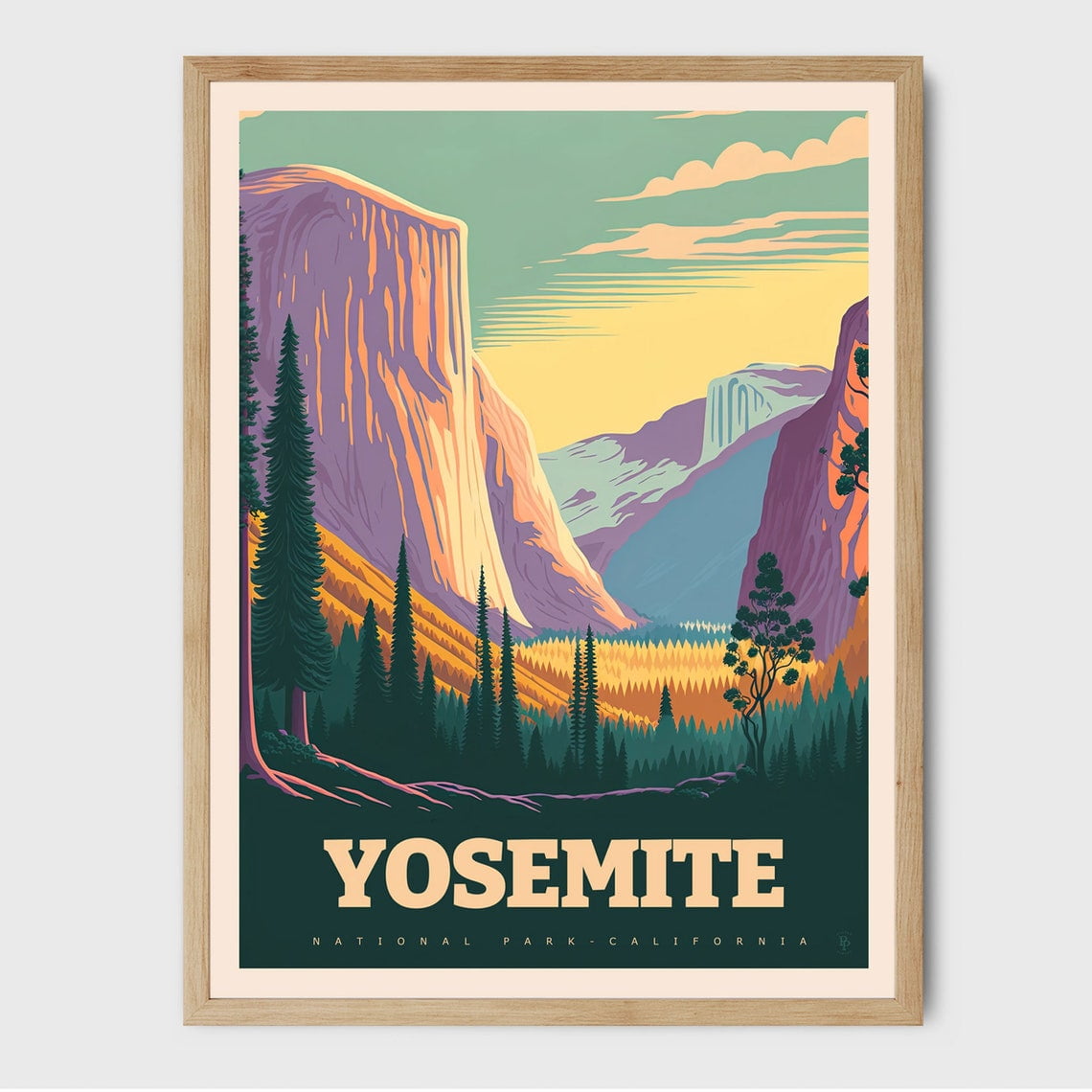 DOPAPRINT Yosimete Watercolor Style National Park Poster Print Art Us ...