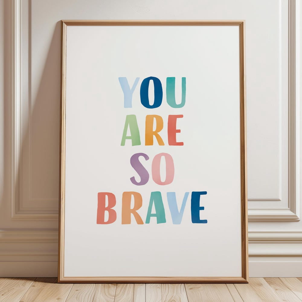 DOPAPRINT You Are So Brave Poster, Rainbow Nursery Wall Decor, Vibrant ...