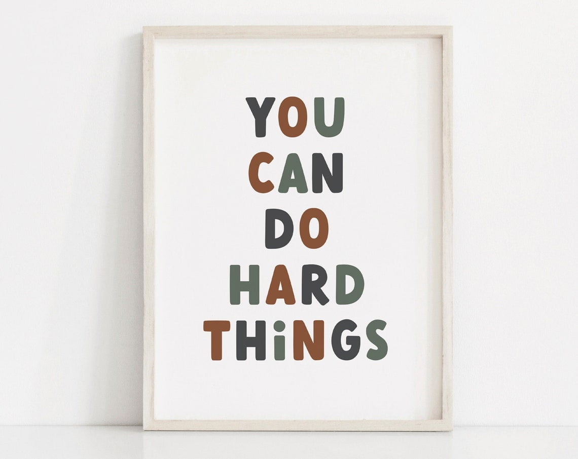 DOPAPRINT You Can Do Hard Things, Boys Room, Boho Boys Nursery Decor ...
