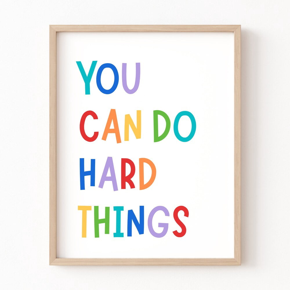 DOPAPRINT You Can Do Hard Things, Positive Affirmation, Kid Wall Art ...
