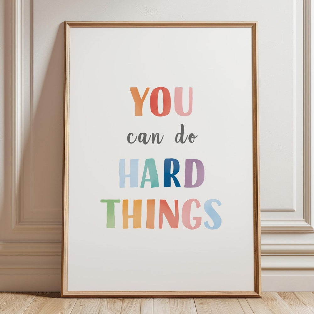 DOPAPRINT You Can Do Hard Things, Positive Affirmations, Therapy Office ...