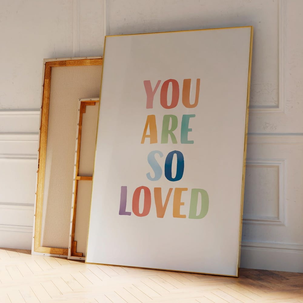 DOPAPRINT You Are So Loved Poster, Rainbow Playroom Print, Vibrant ...