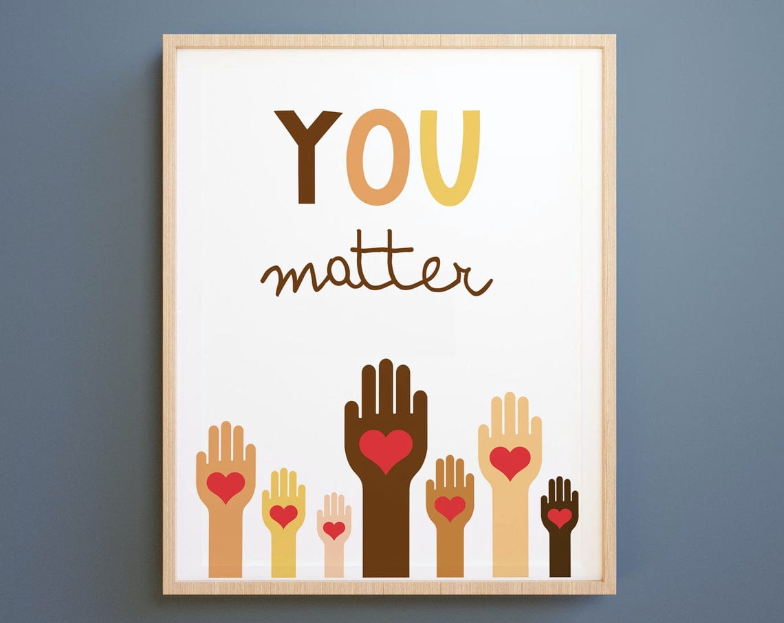 DOPAPRINT You Matter Print, Positive Classroom Art, Education Print ...