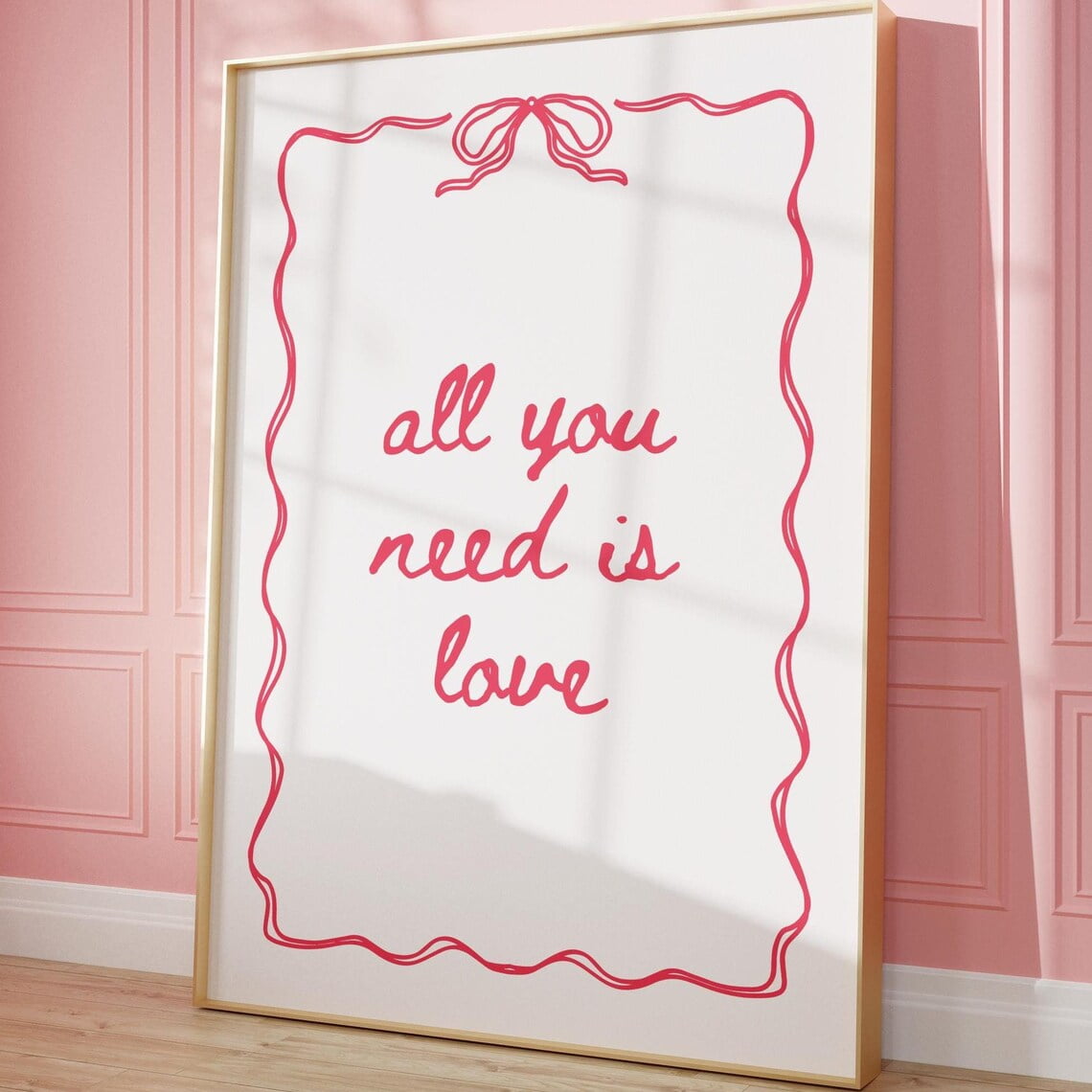 DOPAPRINT All You Need Is Love Poster, Trendy Valentine Retro Love Wall ...