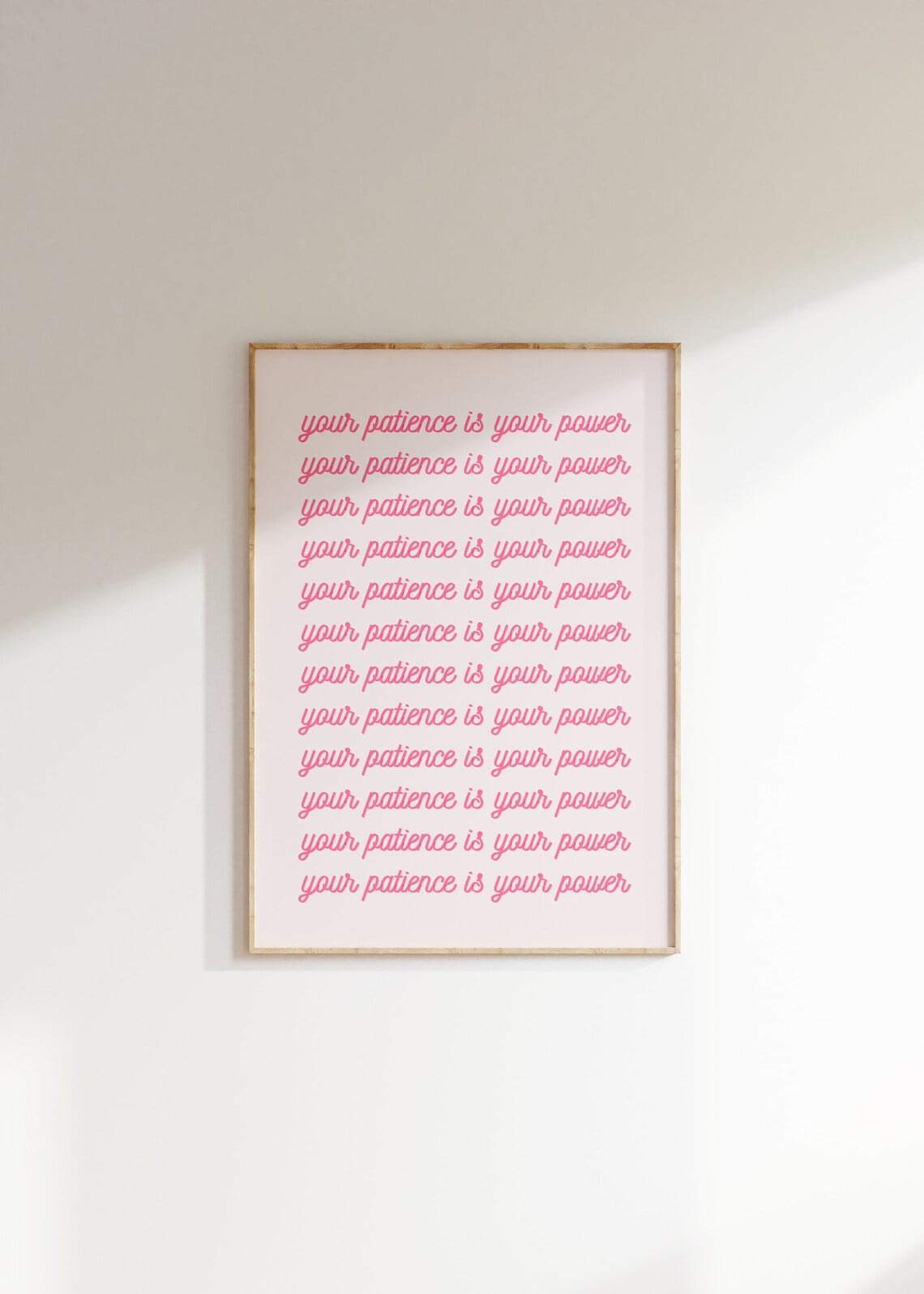 DOPAPRINT You Patience Is Your Power Poster Pink Motivational Quote ...