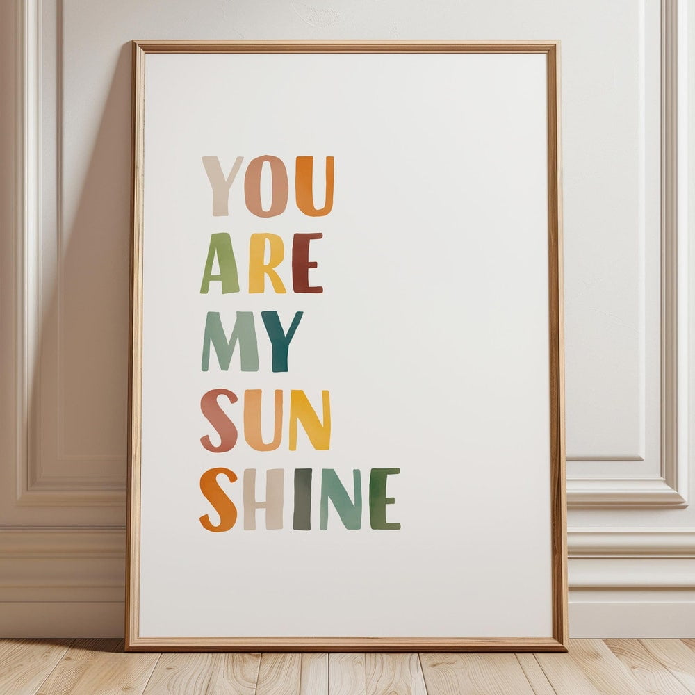 DOPAPRINT You Are My Sunshine Playroom Poster, Rainbow Nursery Wall ...