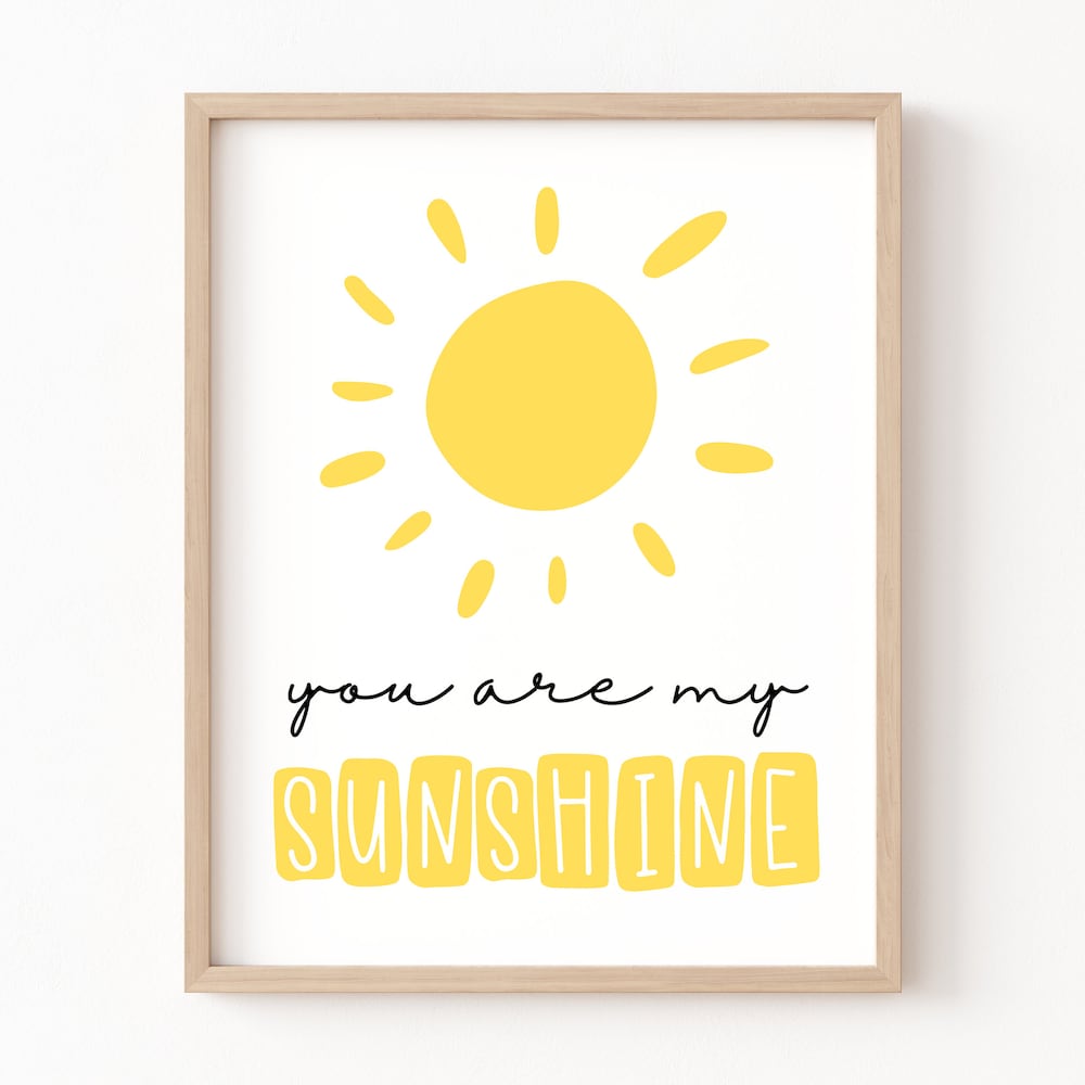 DOPAPRINT You Are My Sunshine Print, Bright Nursery Art, Playroom Sign ...