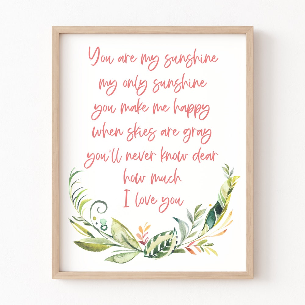 DOPAPRINT You Are My Sunshine Print, Playroom Printable, Playroom Sign ...